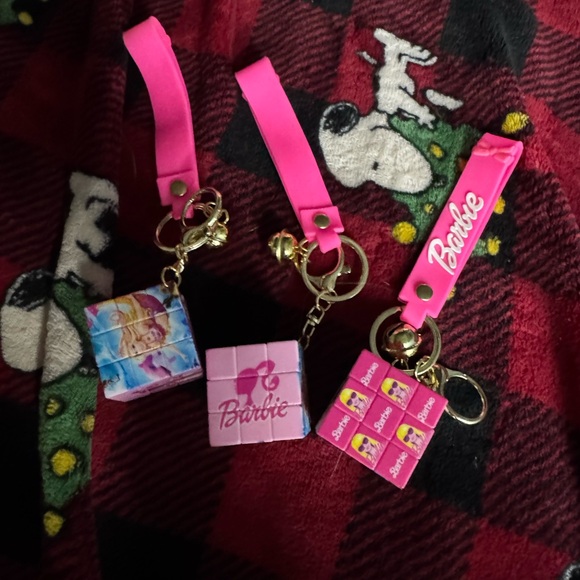 Barbie | Accessories | Barbie Pink And Gold Keychain Holder Set | Poshmark
